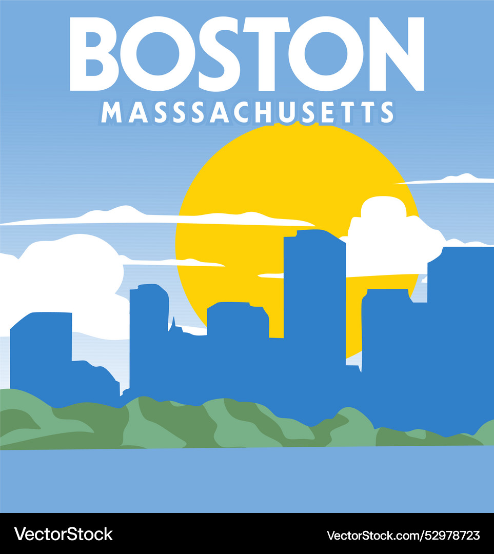 Boston massachusetts united states Royalty Free Vector Image