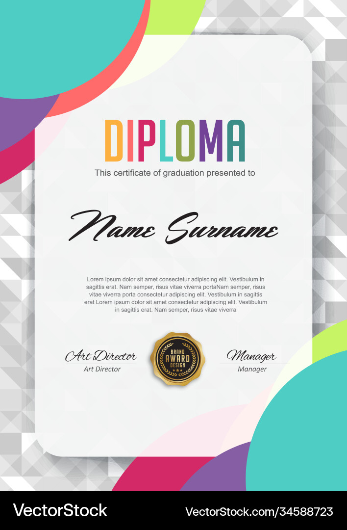 Certificate 421 Royalty Free Vector Image - VectorStock