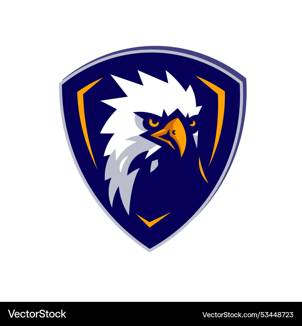 Eagle in shield mascot logo Royalty Free Vector Image