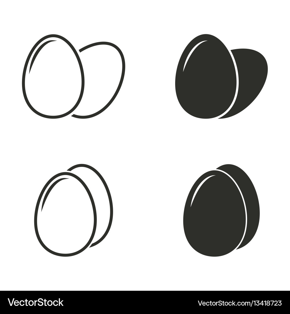 Egg icon set Royalty Free Vector Image - VectorStock