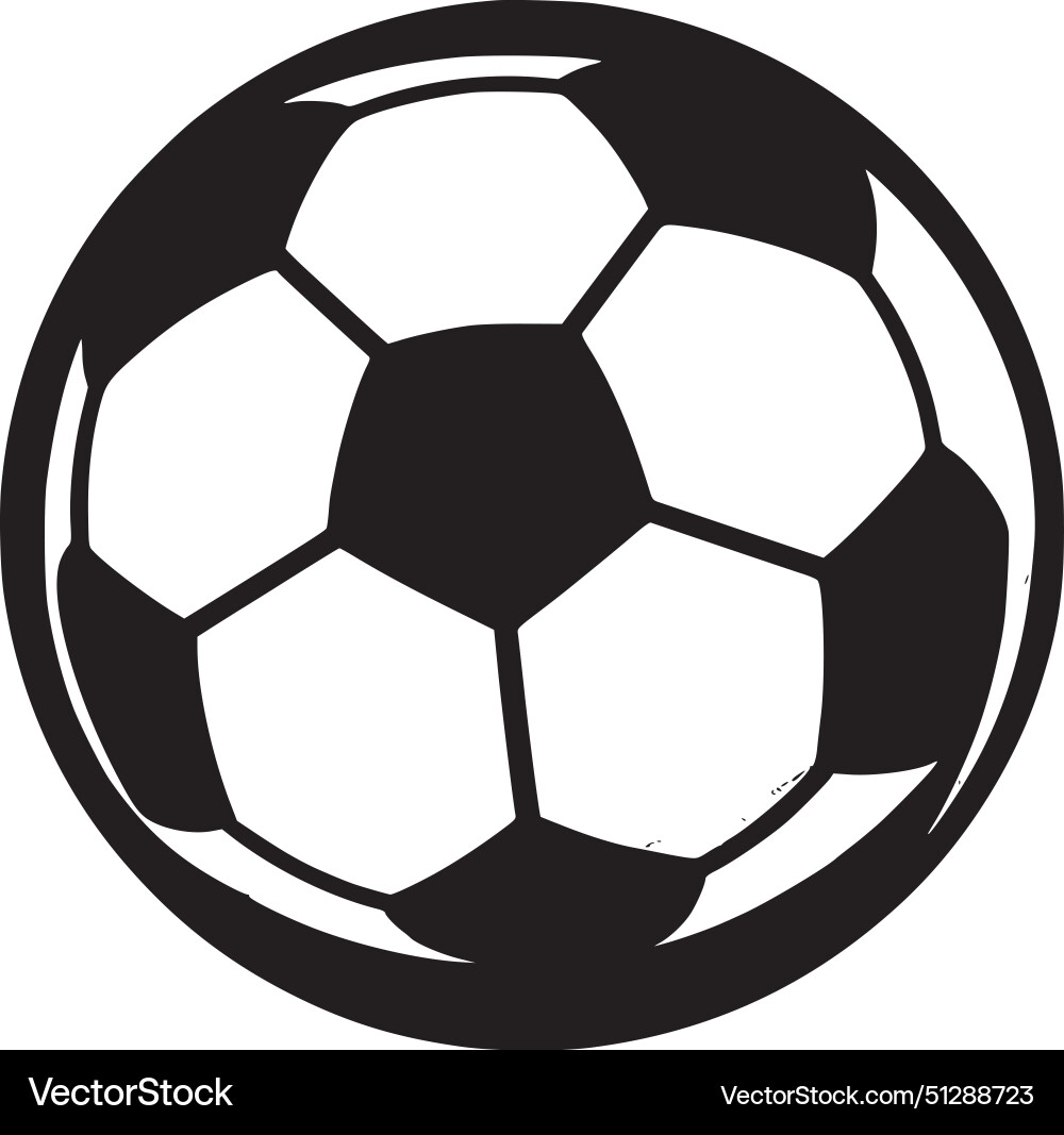 Football - black and white Royalty Free Vector Image