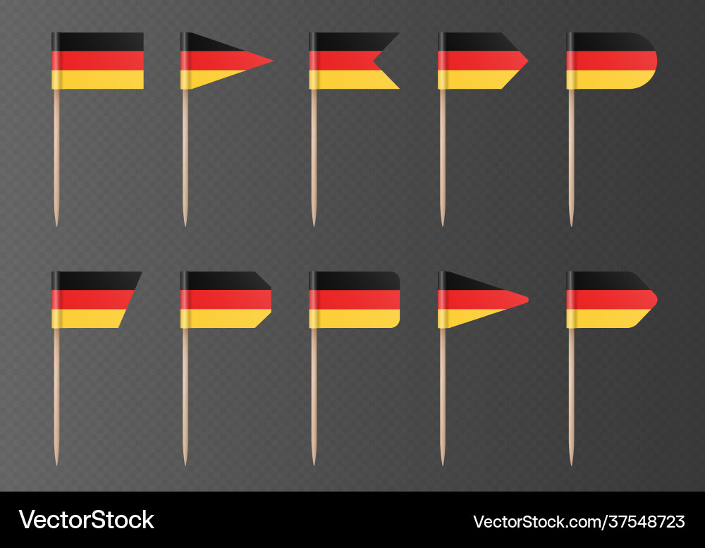 German toothpick flags isolated on a dark Vector Image