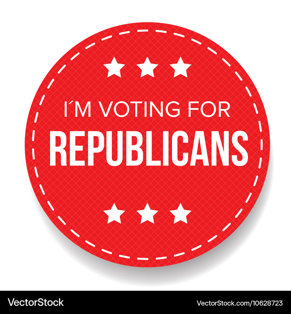 I am voting for republicans - election badge Vector Image