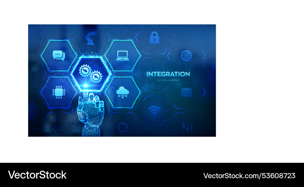 Integration data system system integration Vector Image Integration data system system integration Vector Image