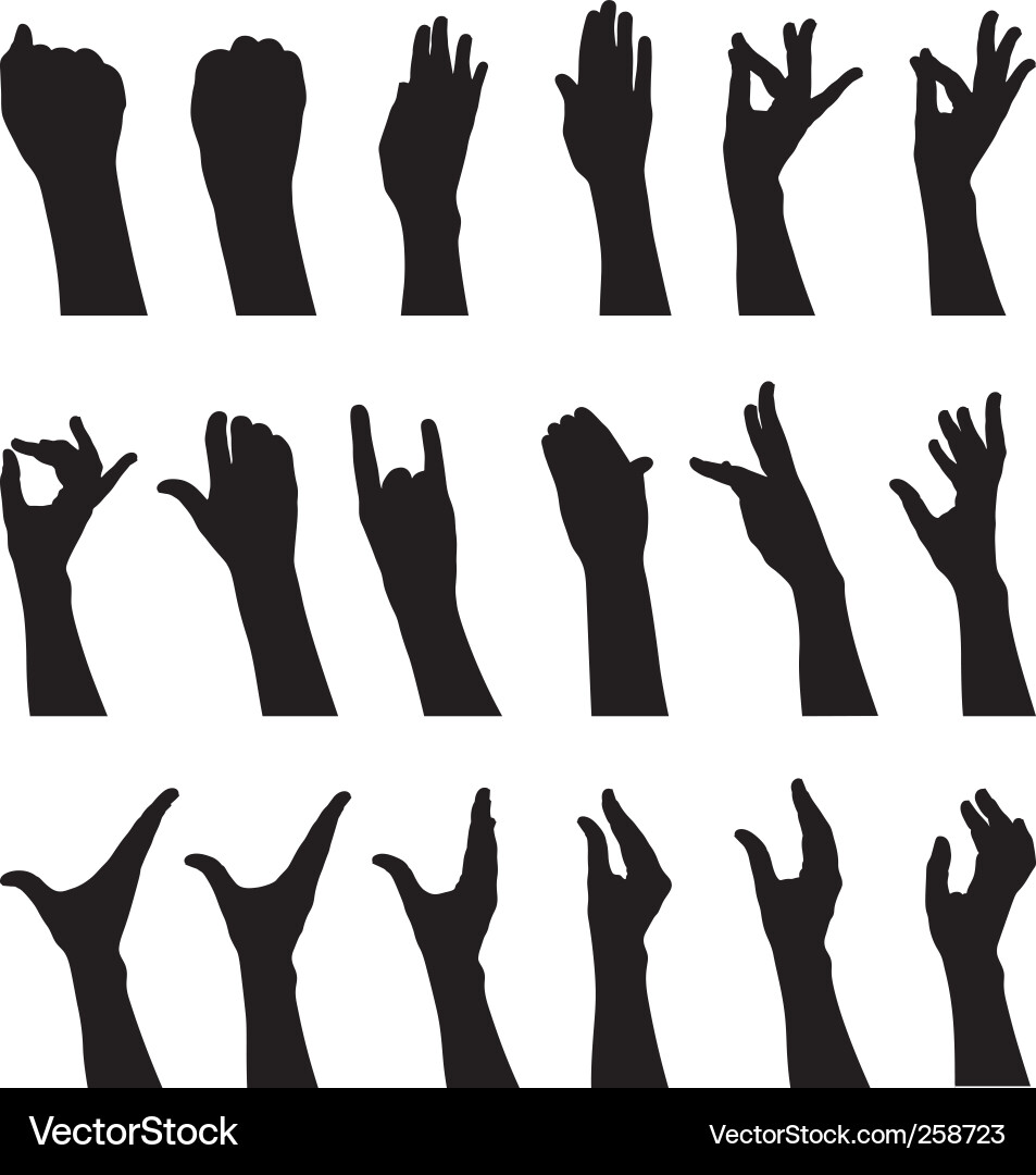 Sign Language Hand Gestures Royalty Free Vector Image