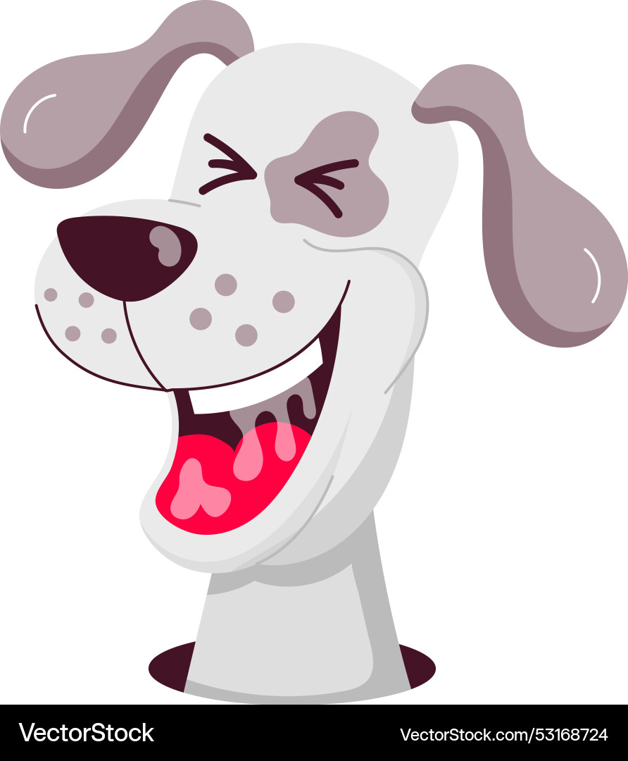 Basic rgbcute dog laughing hard flat sticker Vector Image