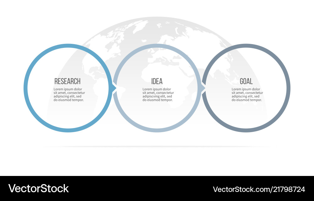 Business infographics timeline with 3 steps Vector Image