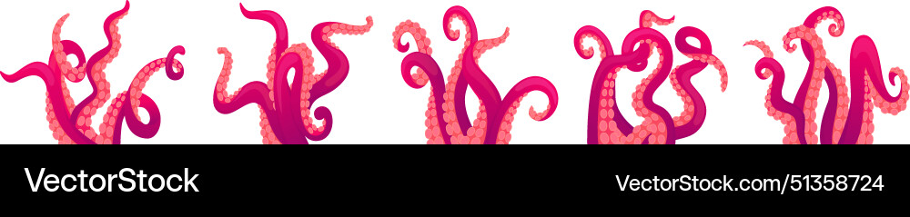 Cartoon tentacles octopus tentacle compositions Vector Image