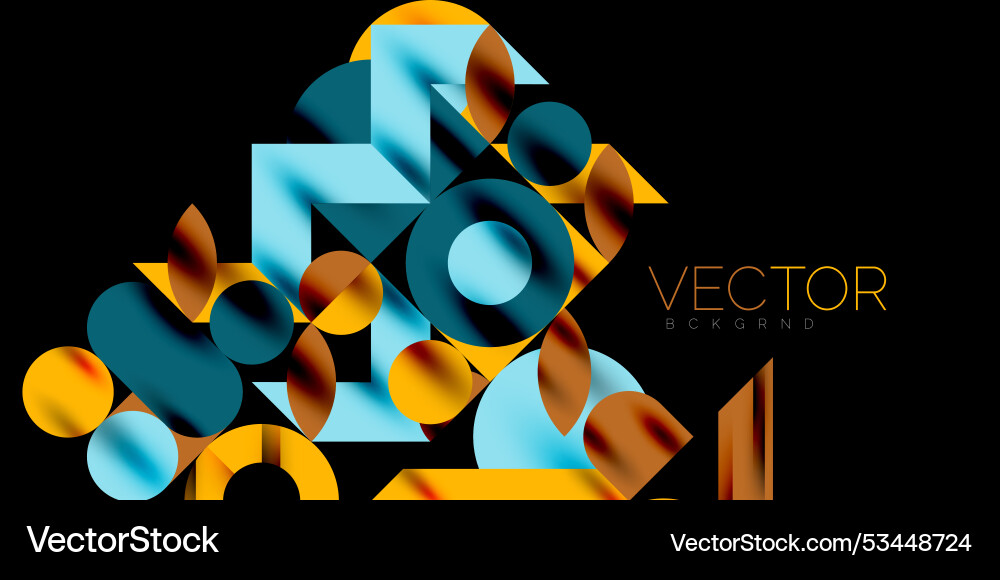 Colorful simple dynamic geometric forms circles Vector Image