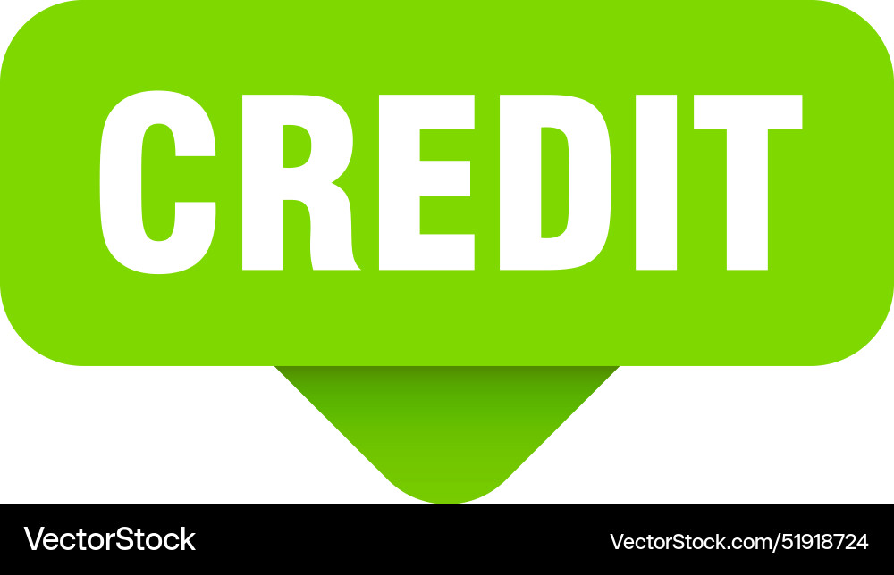 Credit sticker sign on transparent Royalty Free Vector Image