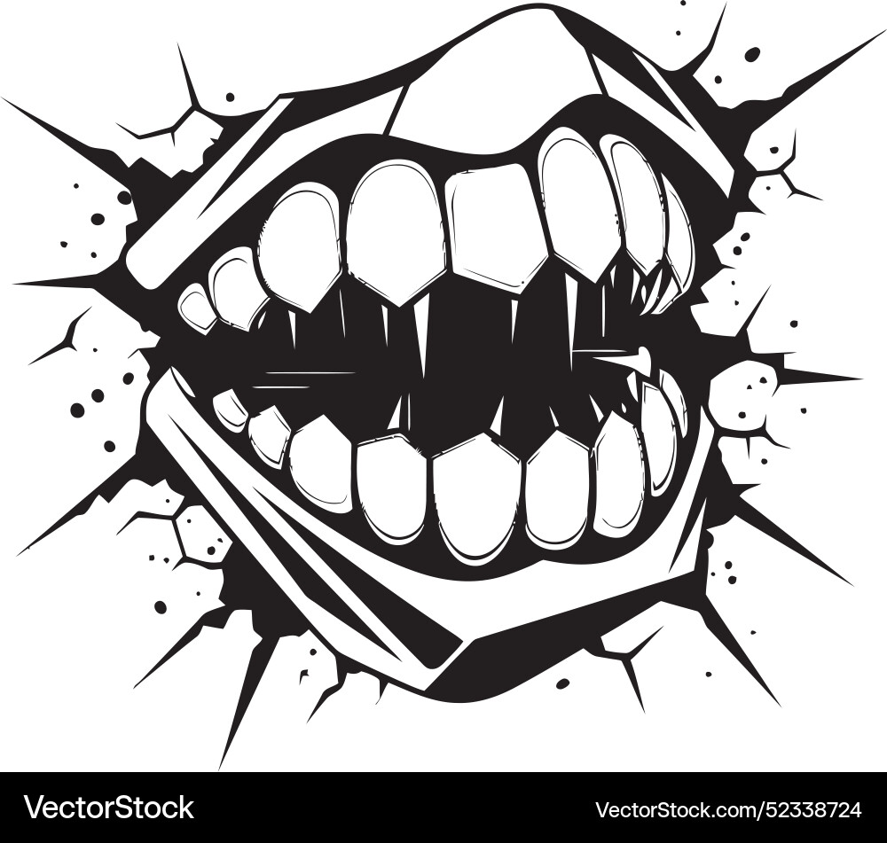 Ink chronicles broken tooth black in ruin b Vector Image