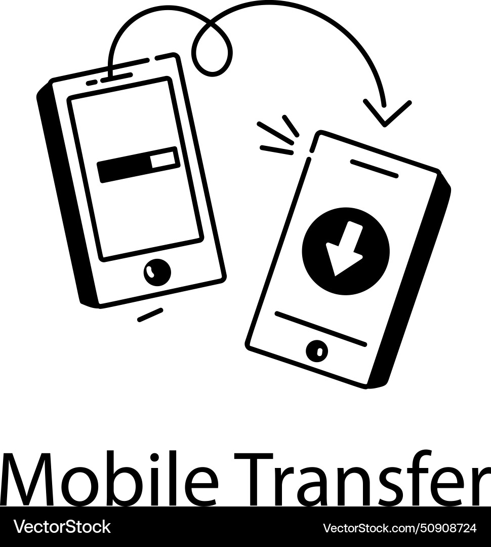Mobile transfer Royalty Free Vector Image - VectorStock