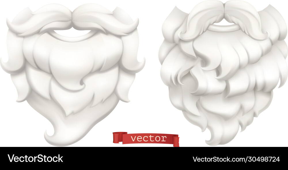Santa claus white beard and mustache 3d icon Vector Image