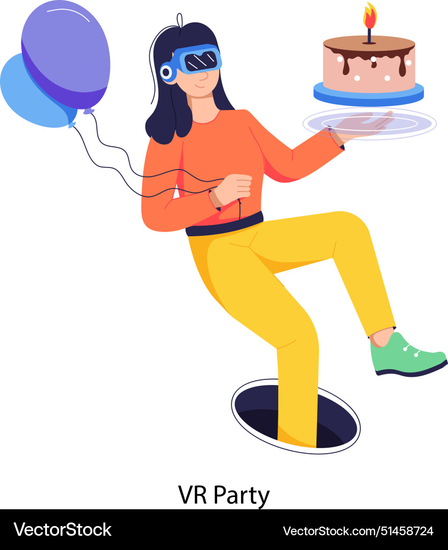 Vr party Royalty Free Vector Image - VectorStock