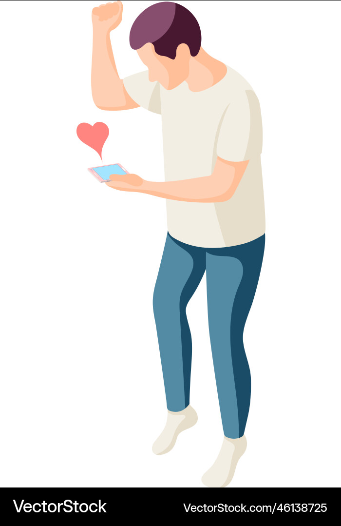 Boy in love composition Royalty Free Vector Image