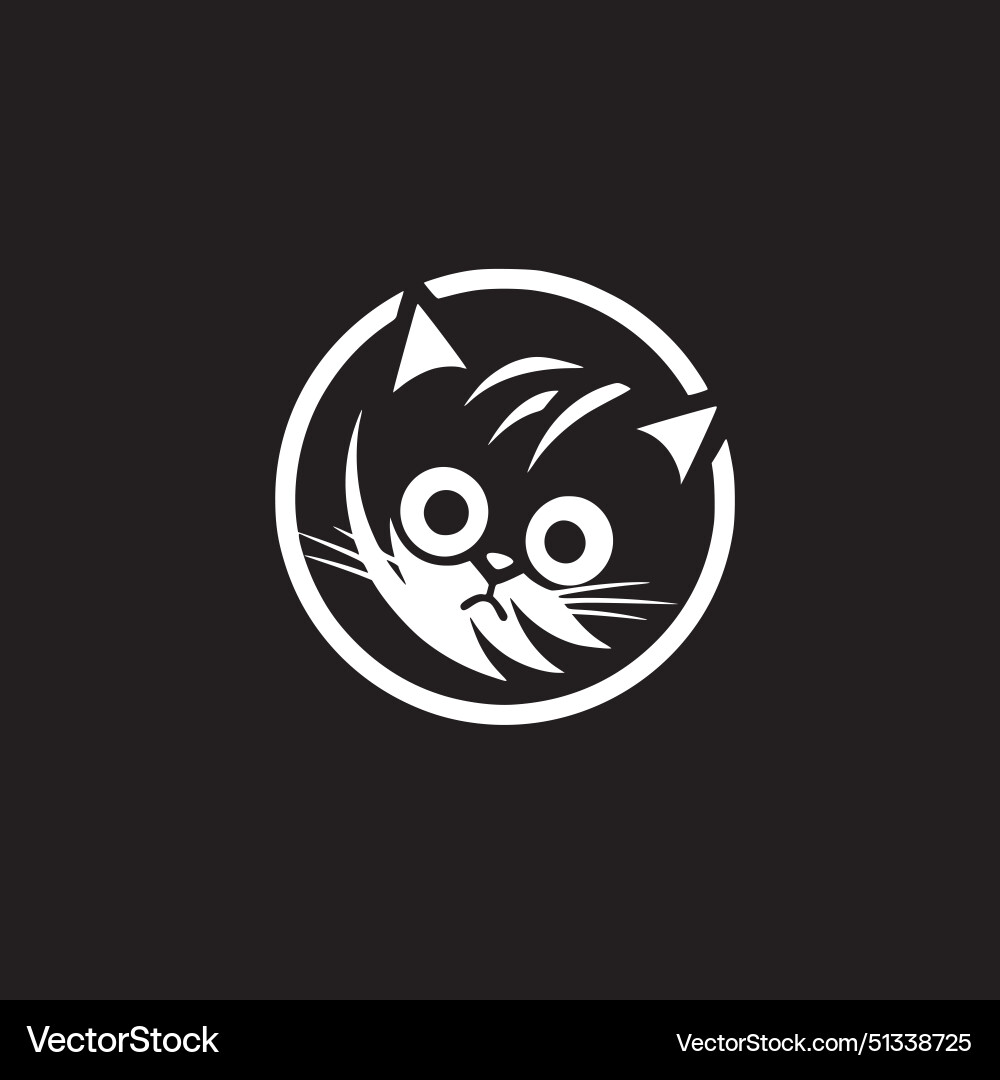Cat - black and white isolated icon Royalty Free Vector