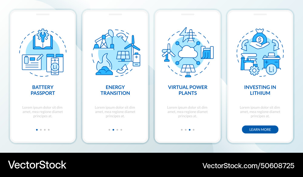Energy transition revolution blue onboarding Vector Image