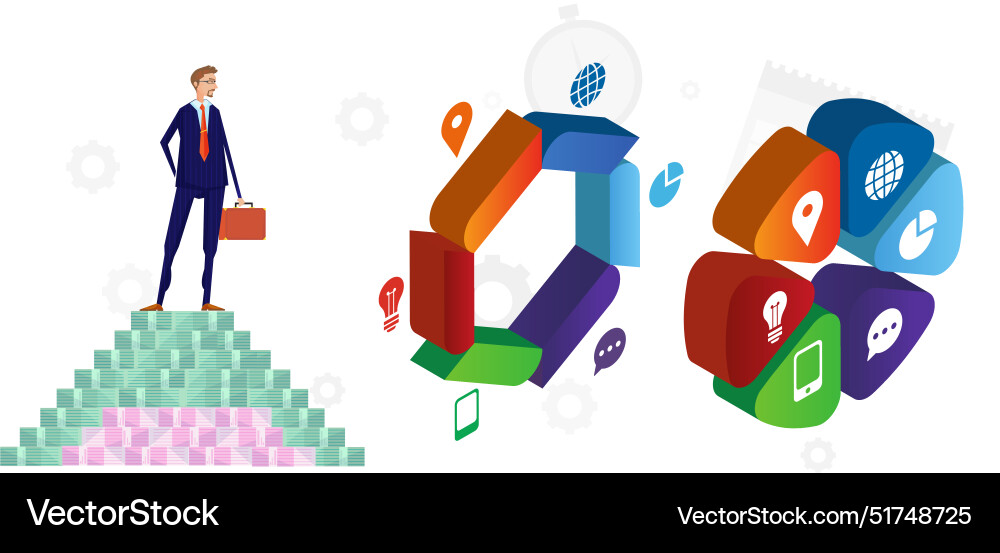 Freelance work web concept woman working Vector Image