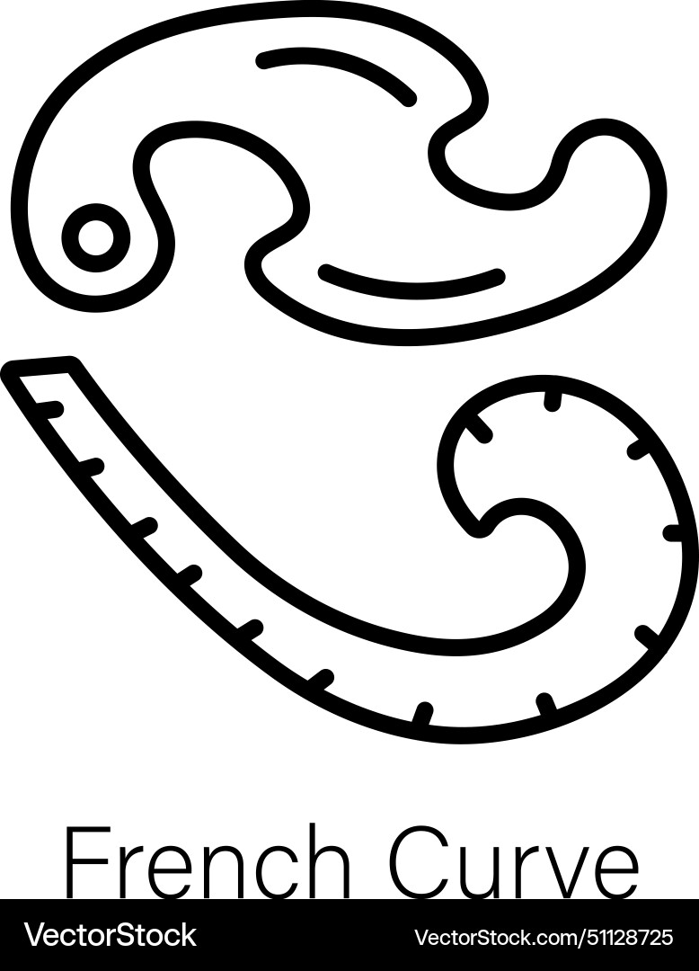 French curve Royalty Free Vector Image - VectorStock