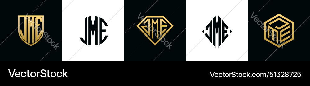 Initial letters jme logo designs bundle Royalty Free Vector
