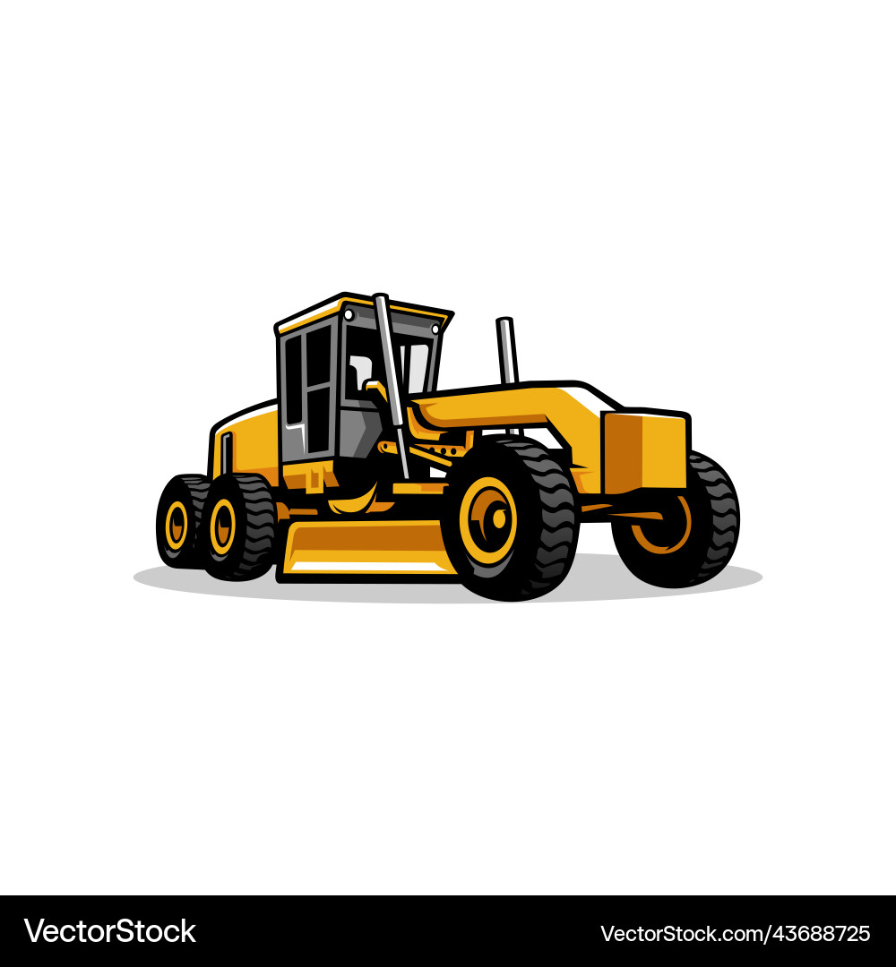Motor grader heavy equipment vehicle Royalty Free Vector