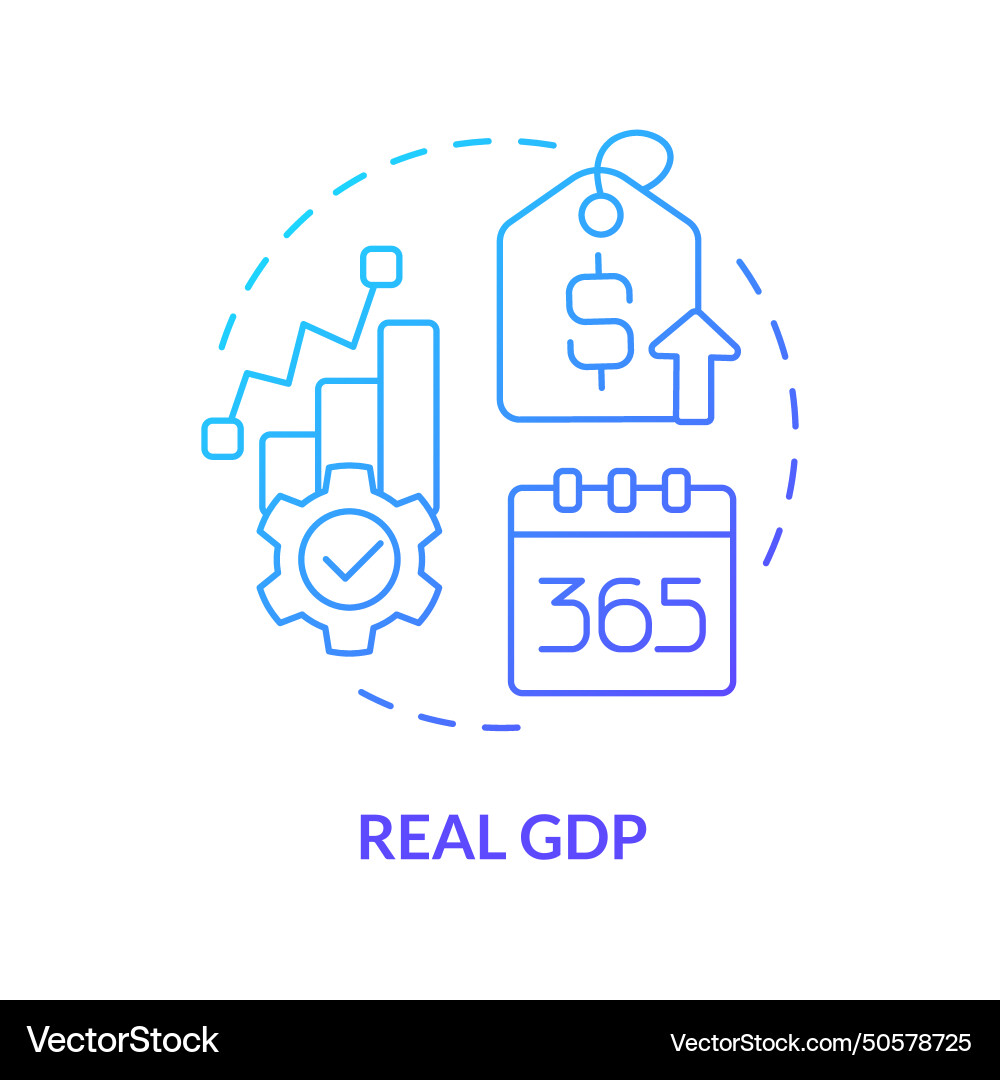 Real gdp blue gradient concept icon Royalty Free Vector