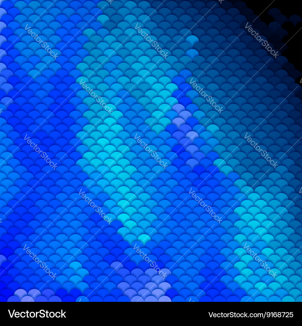Scales pattern in blue shades Royalty Free Vector Image