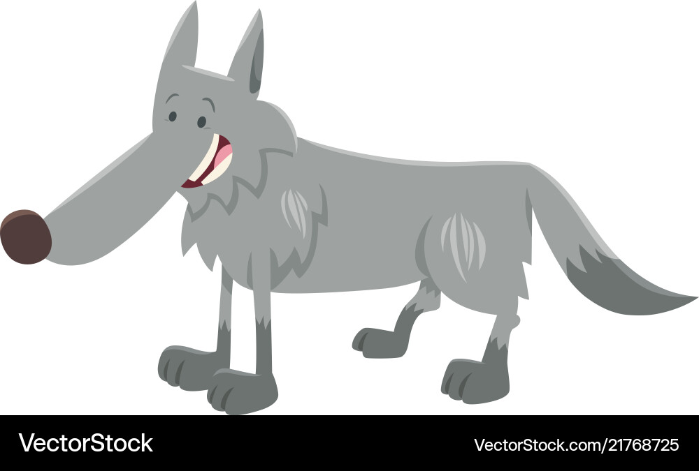 Wolf wild animal cartoon character Royalty Free Vector Image