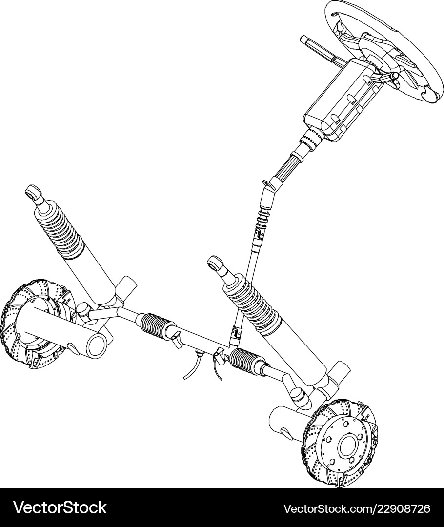 3d model of steering column Royalty Free Vector Image