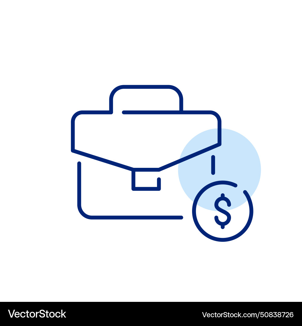 Briefcase and dollar symbol financial advisor Vector Image