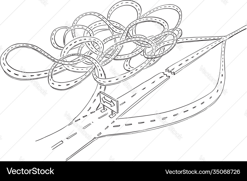 Cartoon road closure and choose from short Vector Image
