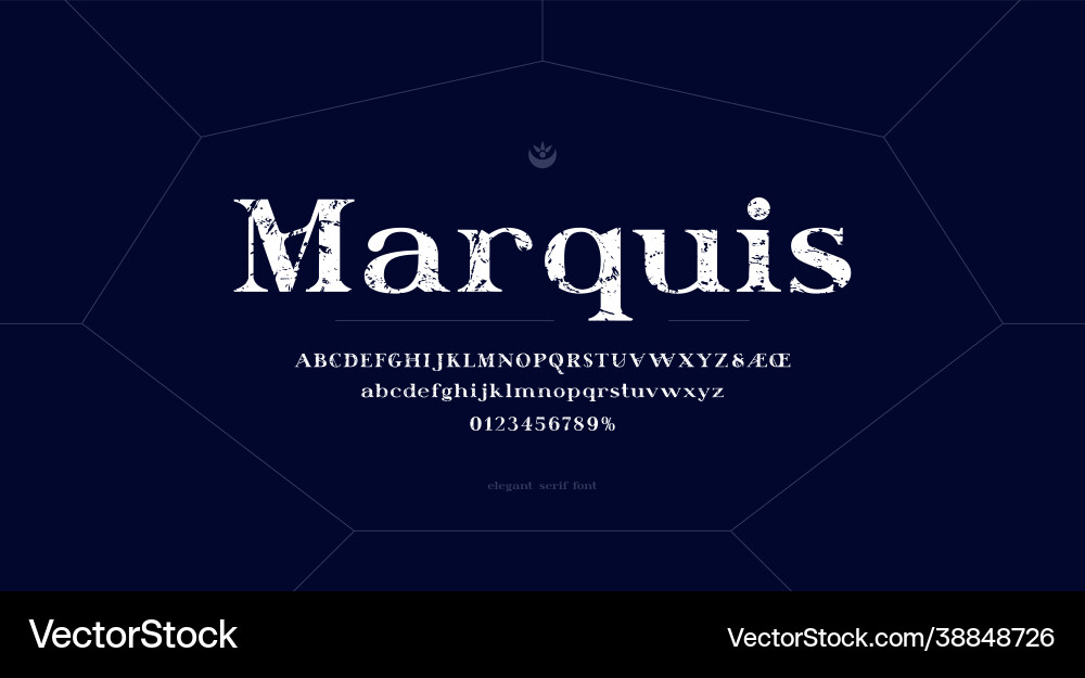 Decorative serif font in mysterious style Vector Image