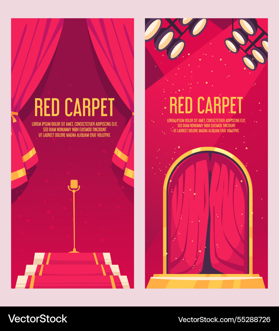 Elegant red carpet event design Royalty Free Vector Image