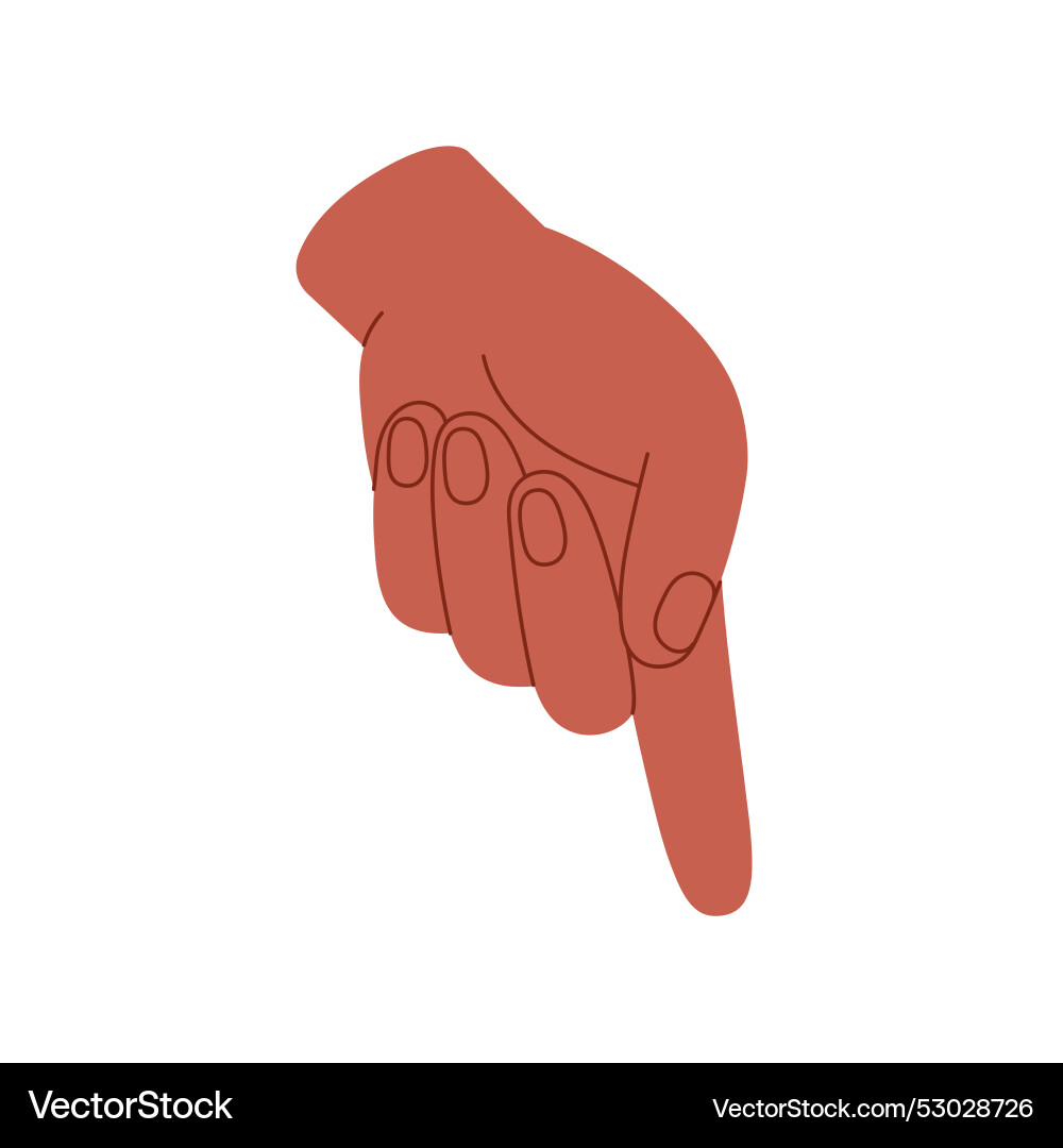 Forefinger pointing down icon hand gesture Vector Image