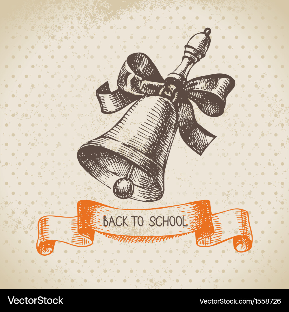 Hand drawn back to school vintage background Vector Image