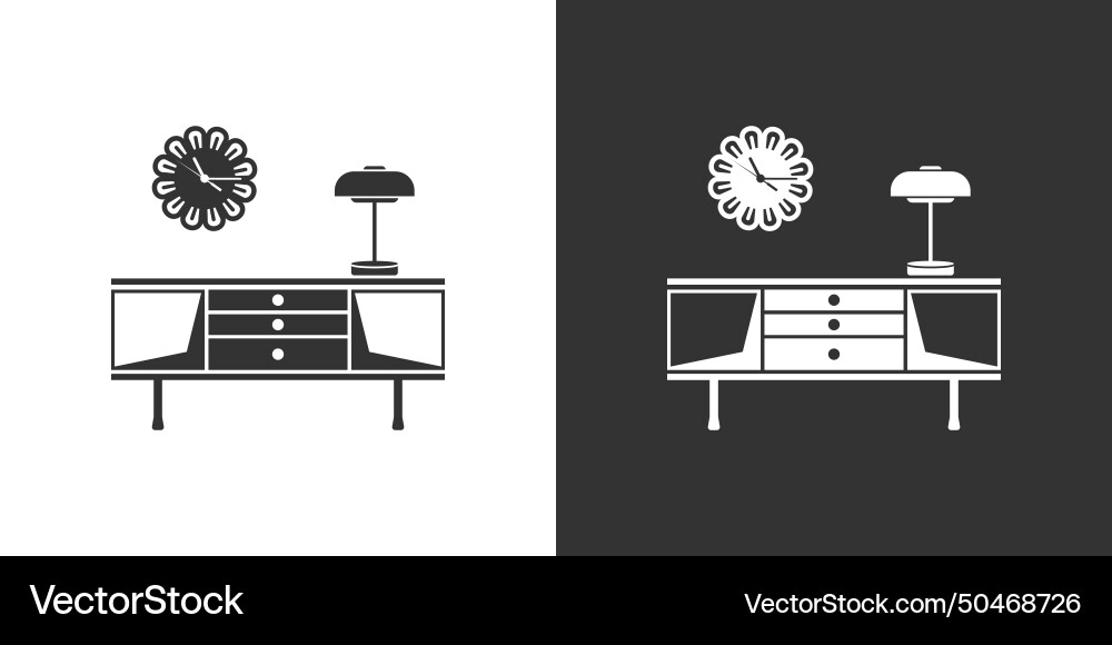 Interior icon black and white Royalty Free Vector Image