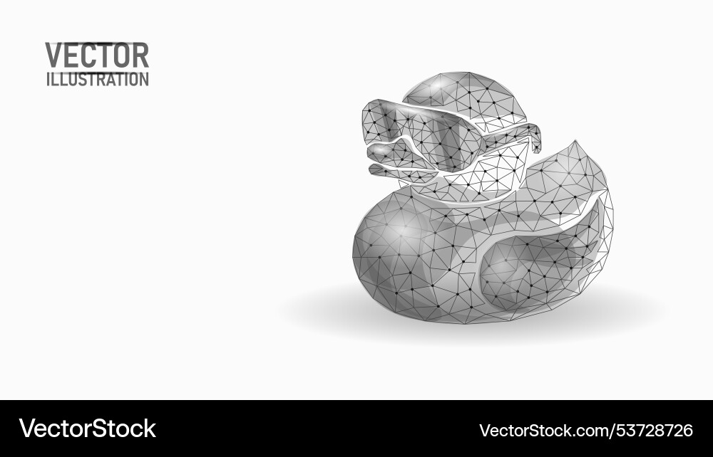 Low poly funny duck in sunglasses rubber bath Vector Image
