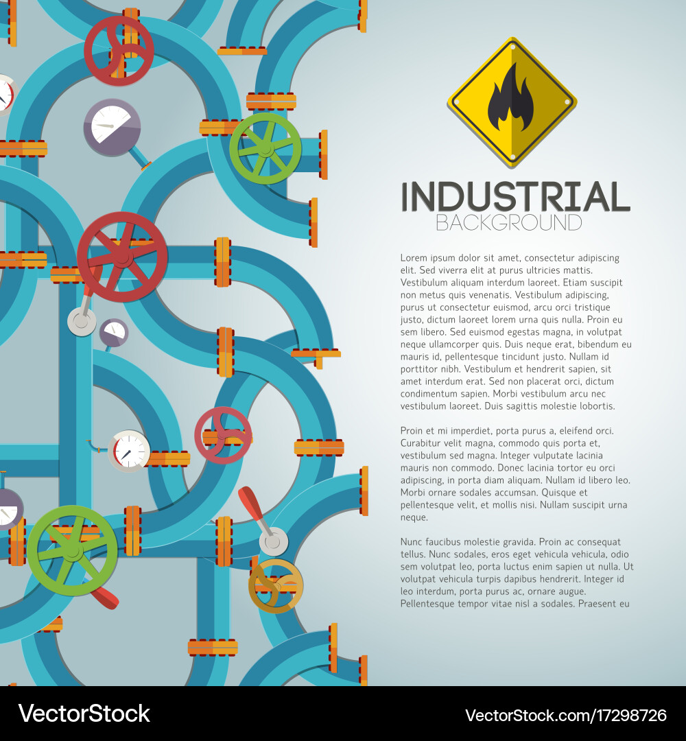 Mechanical water pipeline poster Royalty Free Vector Image