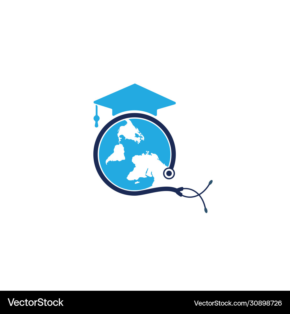 Medical study abroad logo design Royalty Free Vector Image