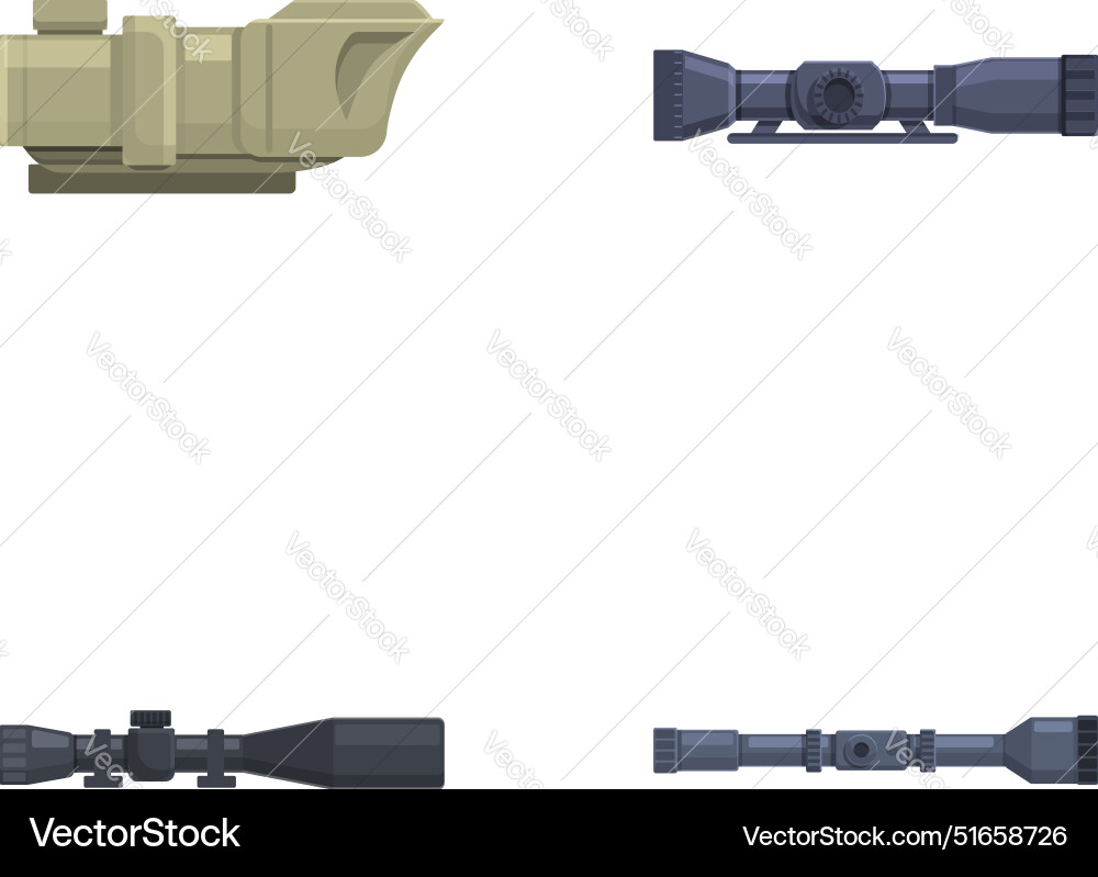 Optical sight icons set cartoon various Royalty Free Vector