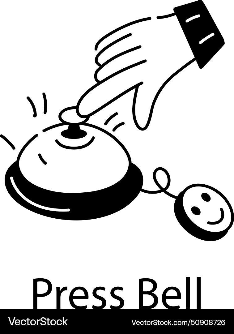 Press bell Royalty Free Vector Image - VectorStock