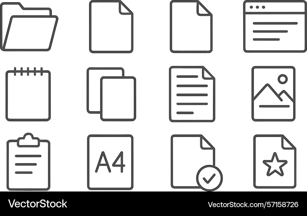 Various document icons Royalty Free Vector Image