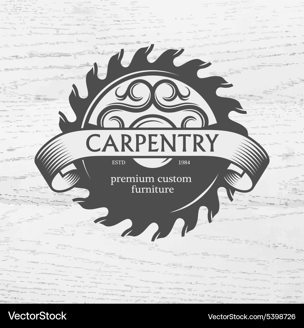 Vintage Carpenter Symbol Royalty Free Vector Image
