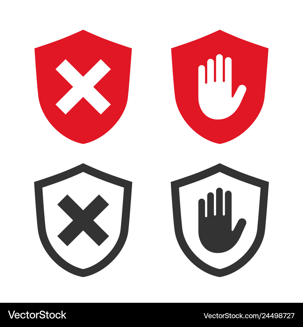 Adblock and shield icons Royalty Free Vector Image