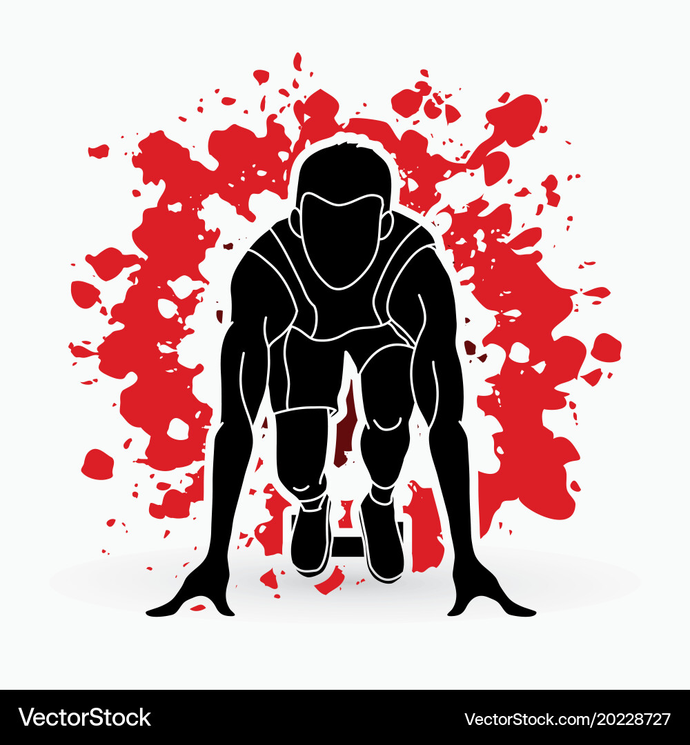 Athlete runner a man prepare start running action Vector Image