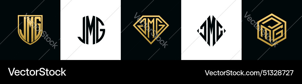 Initial letters jmg logo designs bundle Royalty Free Vector