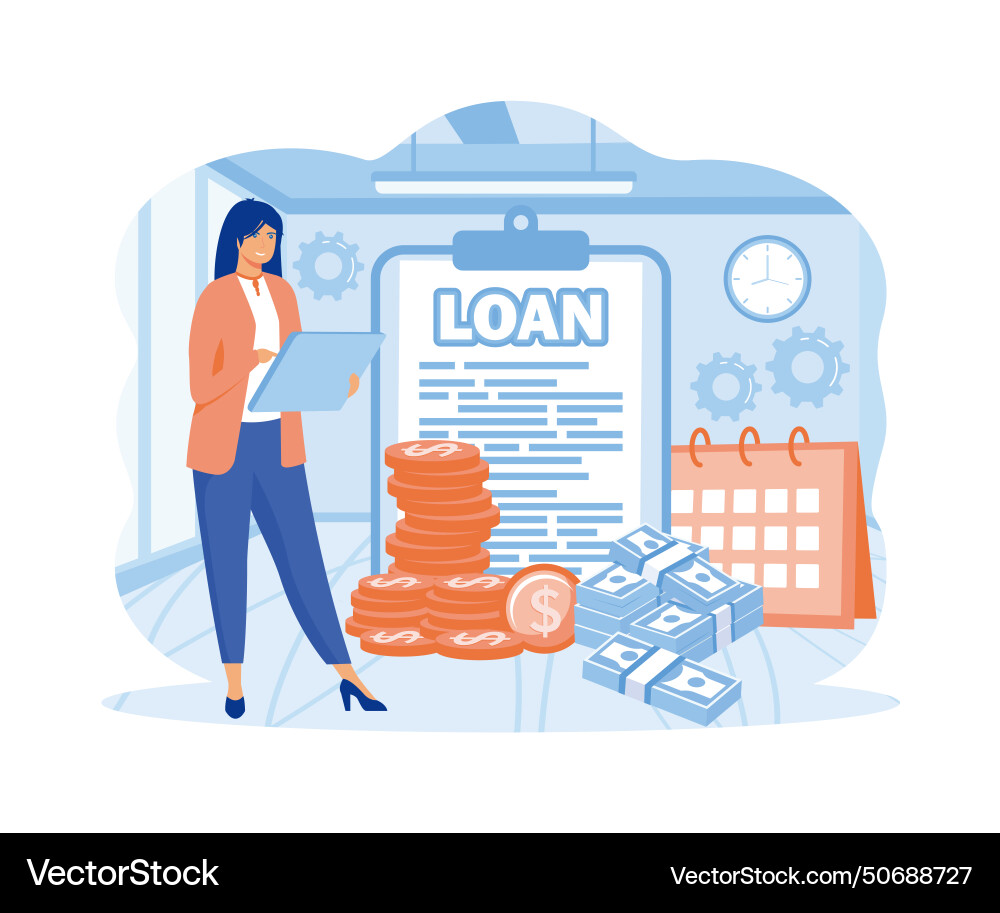 Loan disbursement flat style design modern Vector Image