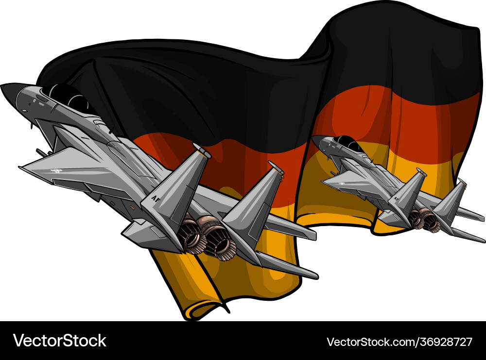 Military fighter jets with german flag Royalty Free Vector