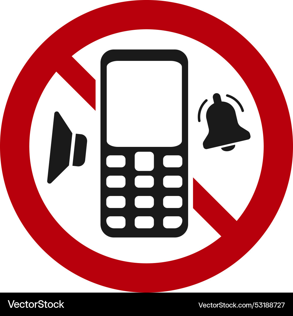 No mobile phones allowed sign for libraries Vector Image