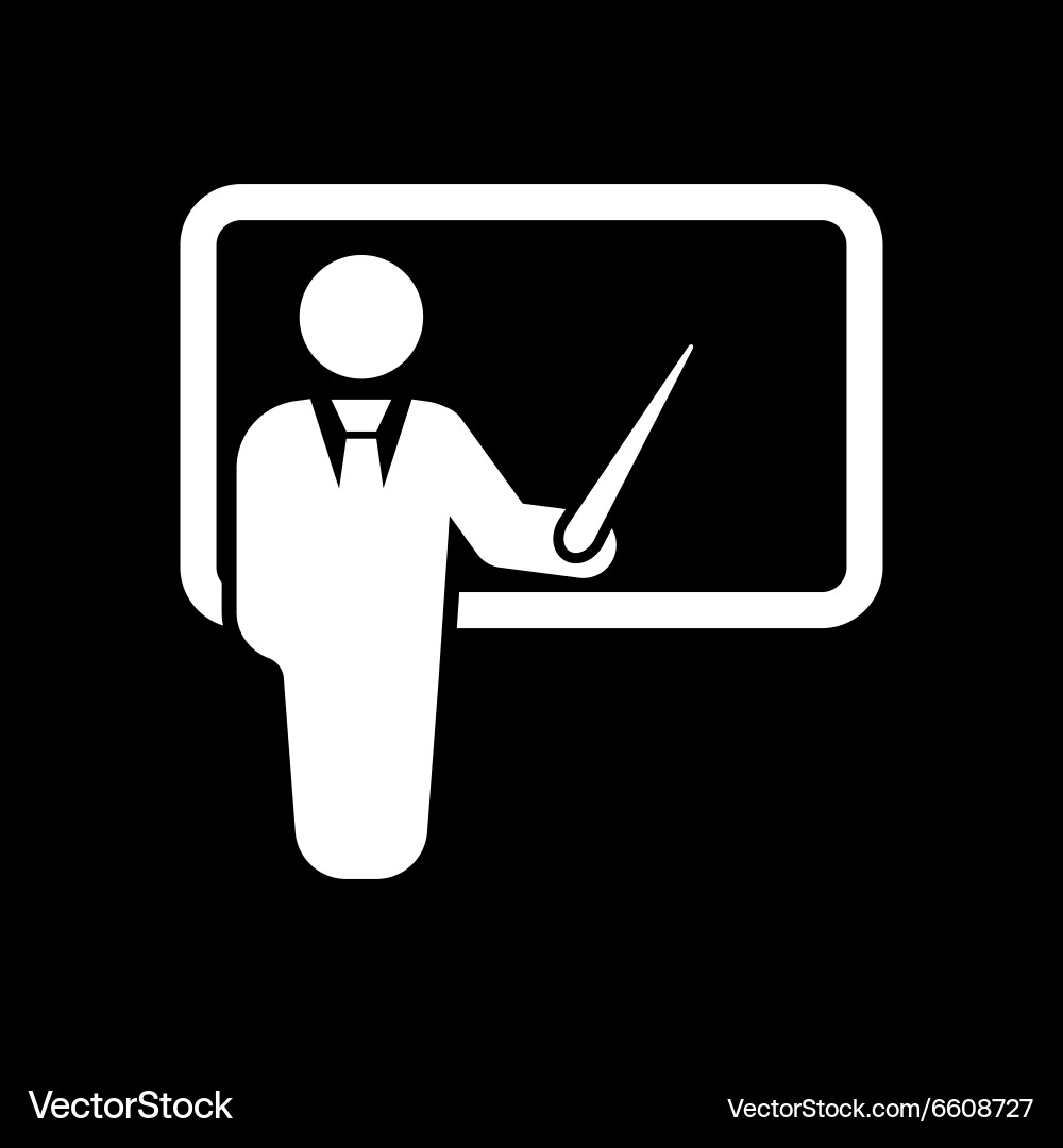 Teacher icon training and presentation Royalty Free Vector